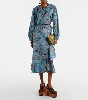 Etro Paisley Ruffled Cotton-blend Blouse