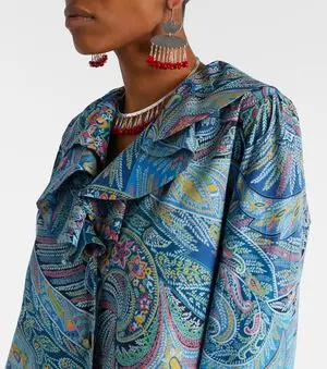 Etro Paisley Ruffled Cotton-blend Blouse