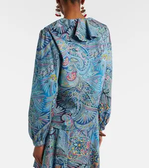 Etro Paisley Ruffled Cotton-blend Blouse