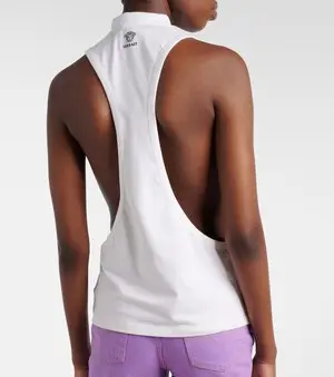 Versace Cotton-blend Jersey Tank Top - White