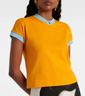 Versace Medusa Cotton-blend Jersey T-shirt - Orange