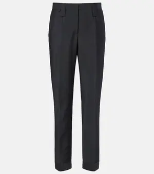 Versace Wool And Mohair Tapered Trousers
