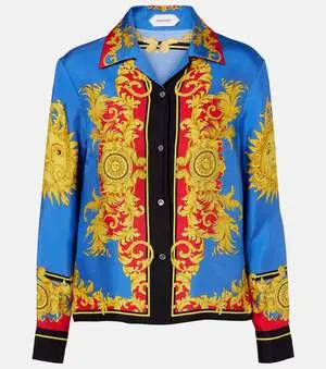 Versace Printed Silk Twill Shirt