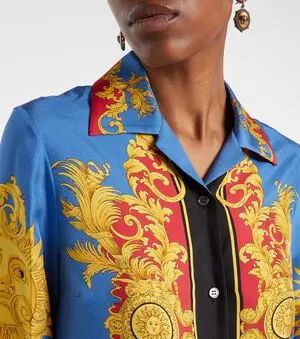 Versace Printed Silk Twill Shirt