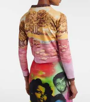 Versace Printed Silk Cardigan