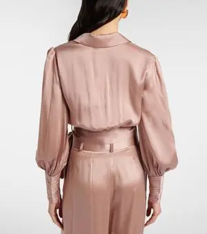 Zimmermann Silk Wrap Top - Pink