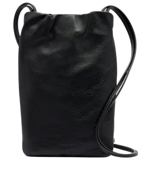 THE ROW Bourse Leather Phone Pouch Black