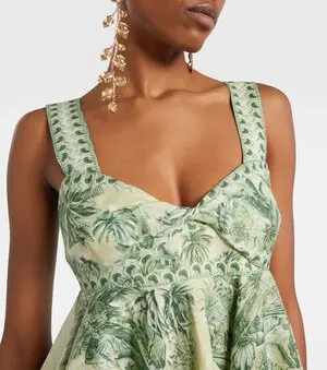 ALEMAIS Sara Printed Linen Minidress