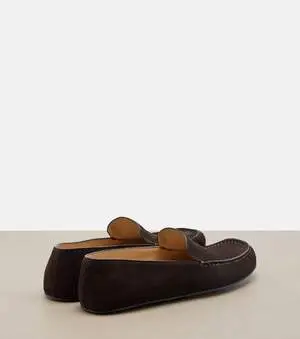 THE ROW Leo Suede Loafers - Brown