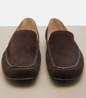 THE ROW Leo Suede Loafers - Brown