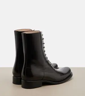 THE ROW Kai Leather Lace-up Boots - Brown