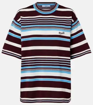 Prada Striped Cotton T-shirt - Multicoloured