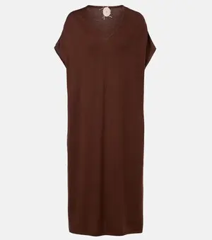 Jardin Des Orangers Cotton, Silk And Cashmere Midi Dress - Brown
