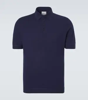 ALLUDE Cotton, Silk, And Cashmere Polo Shirt