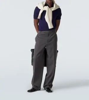 ALLUDE Cotton, Silk, And Cashmere Polo Shirt