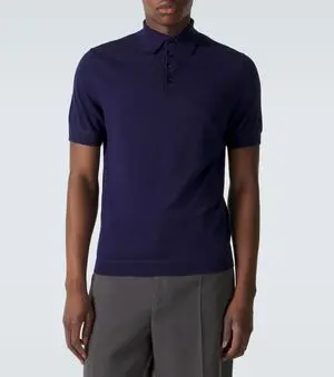 ALLUDE Cotton, Silk, And Cashmere Polo Shirt