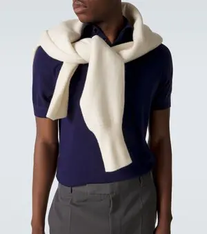 ALLUDE Cotton, Silk, And Cashmere Polo Shirt