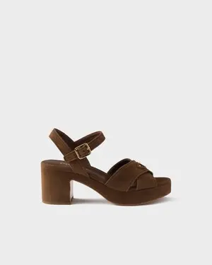 Prada Suede Platform Sandals