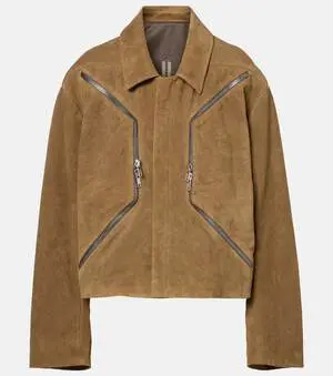 Rick Owens Blixa Suede Jacket - Beige
