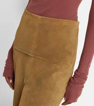 Rick Owens Suede Maxi Skirt