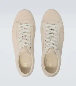 Brunello Cucinelli Suede-trimmed Leather Sneakers - Beige