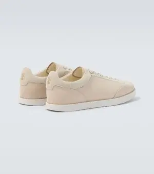 Brunello Cucinelli Suede-trimmed Leather Sneakers - Beige
