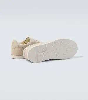 Brunello Cucinelli Suede-trimmed Leather Sneakers - Beige