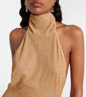 Oseree Lumiere Ring Turtleneck Maxi Dress