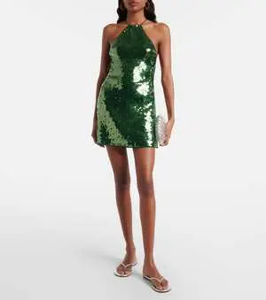 Oseree Marylin Sequined Halterneck Mini Dress