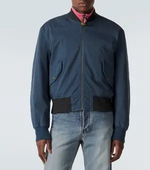 JW Anderson Bomber Jacket In Washed Navy - Blue