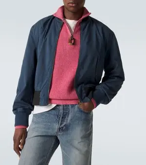 JW Anderson Bomber Jacket In Washed Navy - Blue