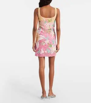 LA FUORI Là Fuori Floral Sequined Minidress - Multicoloured