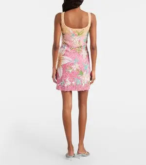 LA FUORI Floral Sequin Mini Dress - Multicoloured