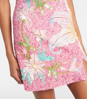 LA FUORI Floral Sequin Mini Dress - Multicoloured
