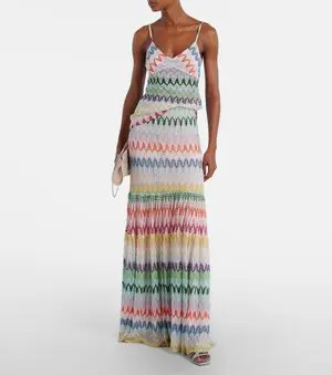 Missoni Tiered Lamé Maxi Skirt