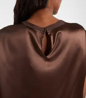 Brunello Cucinelli Silk-blend Satin Top