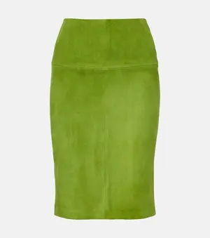 Stouls Suede Midi Skirt - Green