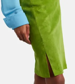 Stouls Suede Midi Skirt - Green