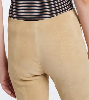Stouls Suede Flared Pants - Beige