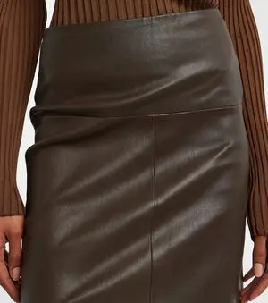 Stouls Gin Leather Midi Skirt