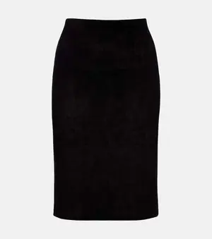 Stouls Gin Suede Midi Skirt - Black