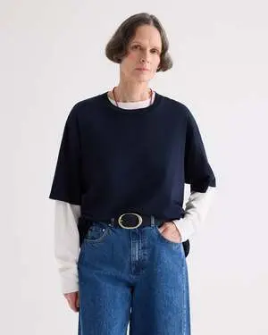 TWP Relaxed Supima Cotton T-shirt - Midnight