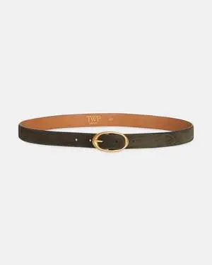 TWP Narrow Suede Belt - Military