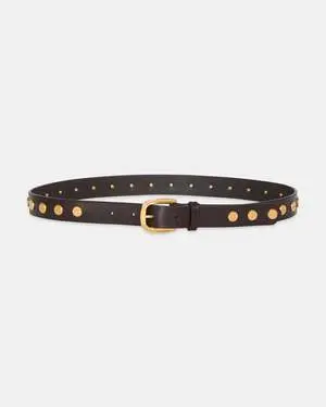 TWP Narrow Nailhead Belt In Vachetta Leather - Dakota