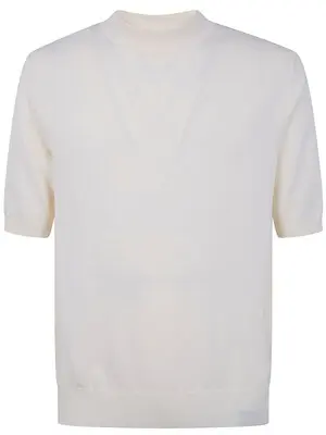 ZANONE Turtleneck Short Sleeve Sweater - White