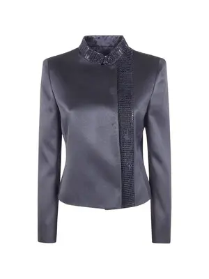 Giorgio Armani Embroidered Jacket - Black