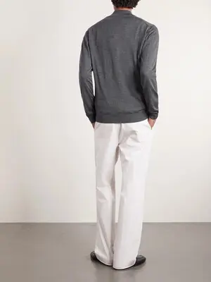 PIACENZA CASHMERE 1733 Slim-fit Virgin Wool Zip-up Cardigan