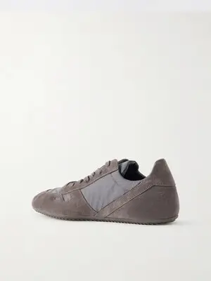 Rick Owens Suede And Nylon Sneakers - Brown