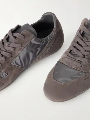 Rick Owens Suede And Nylon Sneakers - Brown