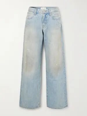 SLVRLAKE Mica Relaxed Low-rise Wide-leg Jeans - Blue